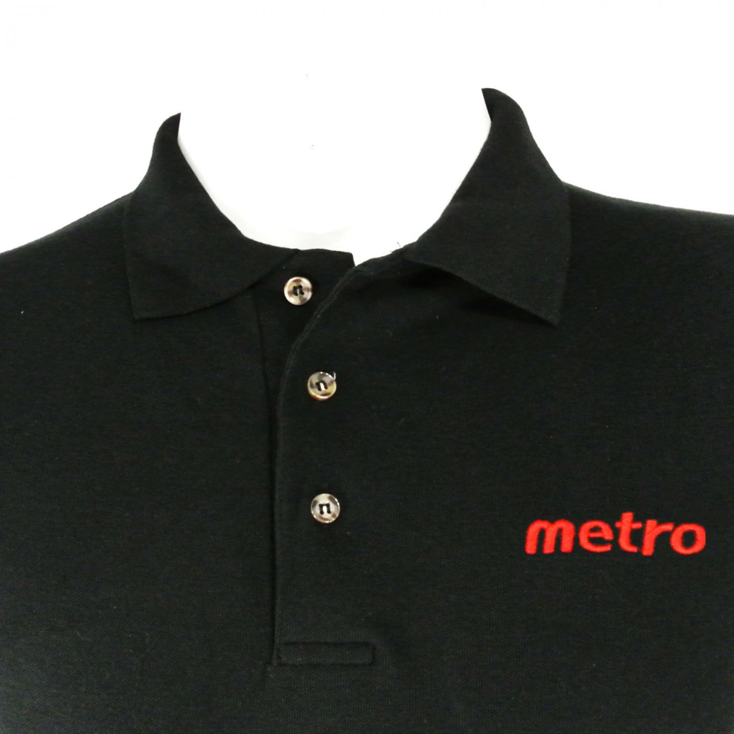 METRO Grocery Store Employee Uniform Polo Shirt Black Size M Medium NEW