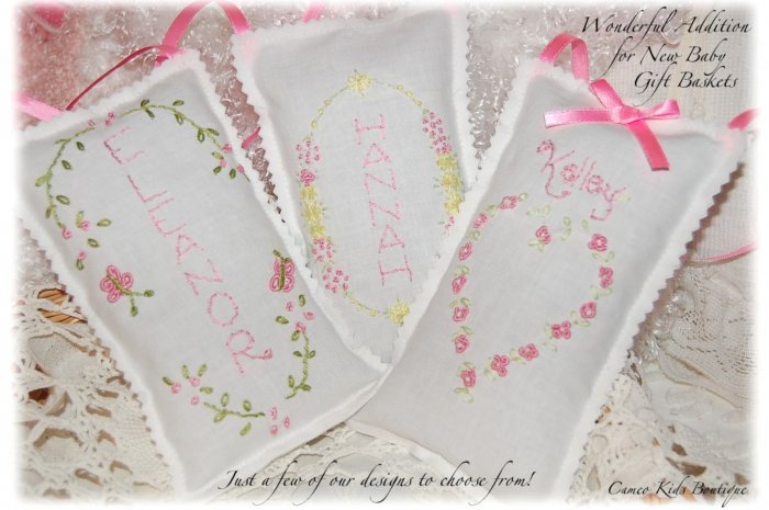 Lavender Sachets - Hand Embroidered - Personalized - Door Hanger - Sachet