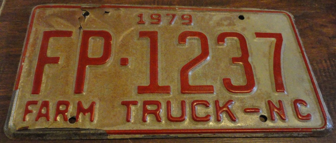 1979 FP 1237 North Carolina farm truck license plate