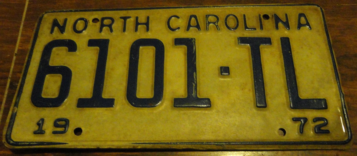 1972 6101 TL North Carolina license plate