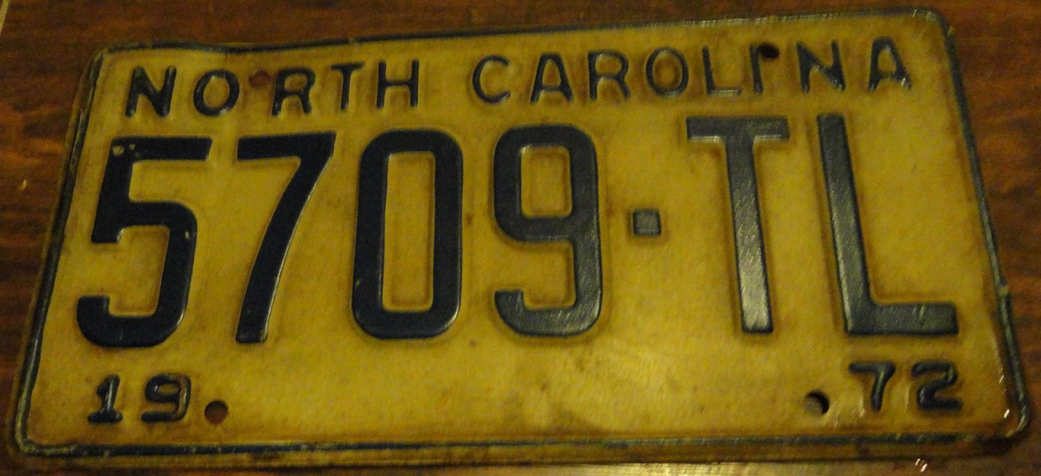 1972 5709 TL North Carolina license plate