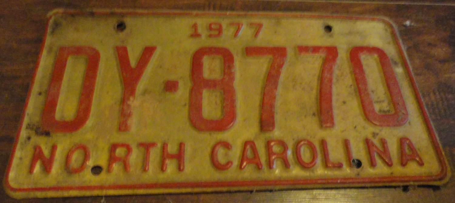 1977 DY 8770 North Carolina license plate