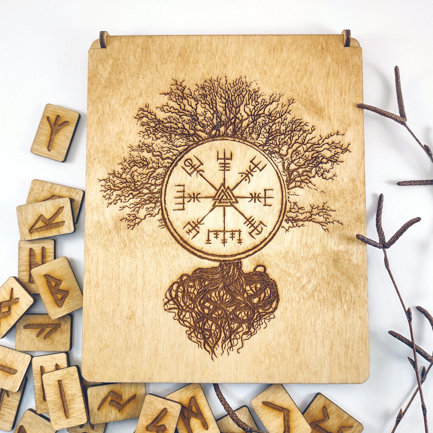 Runes set, Wood rune stones set, 25PCS of elder futhark runes ...