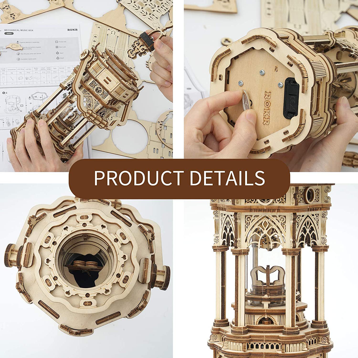 Wooden Models Music Box - 3D Puzzles Model Building Kits Educational ...