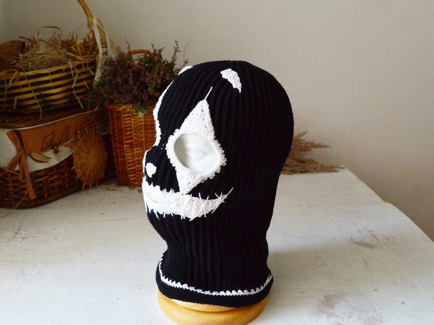 Custom creepy ski mask Crochet clown balaclava