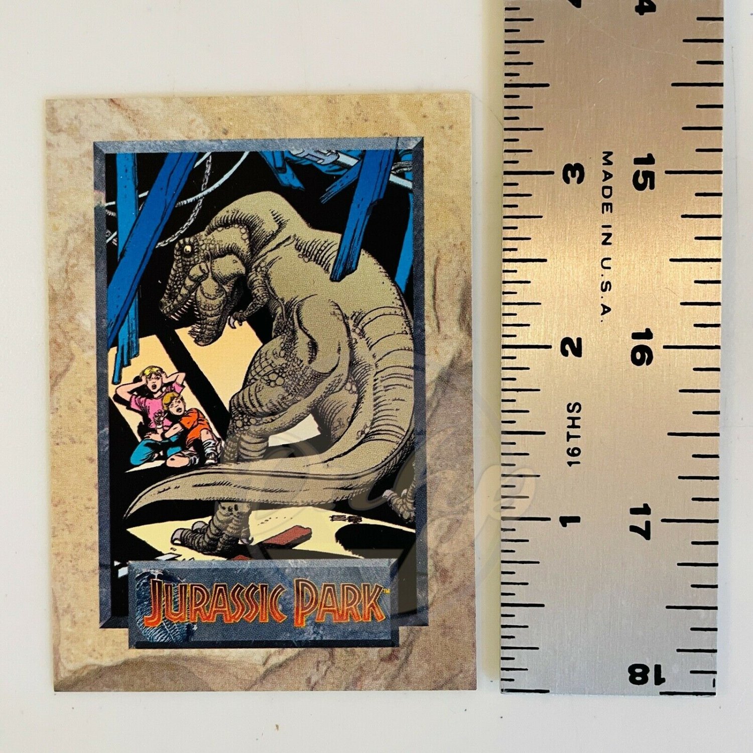 JURASSIC PARK T-Rex Lex Tim Trapped 9 of 9 Topps Trading Card USA 1992