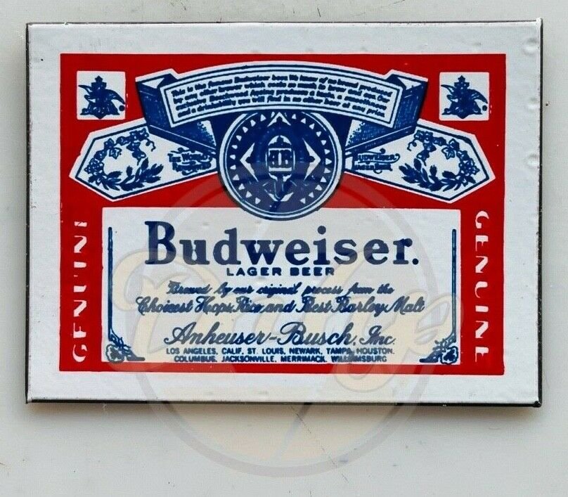 BUDWEISER Lager Beer Magnet Note Holder Made USA 1980s Vintage