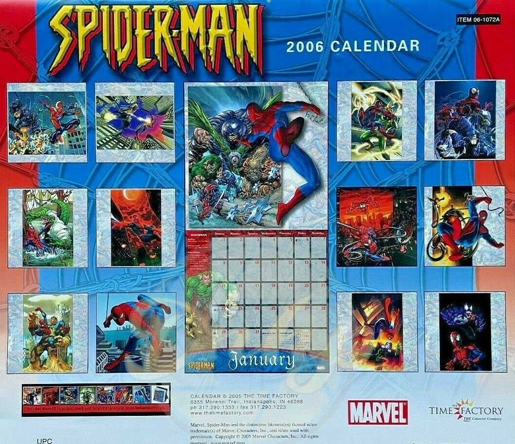 SPIDER-MAN Venom Carnage Doc Ock Marvel 2006 12x12 12 Month Calendar OOP