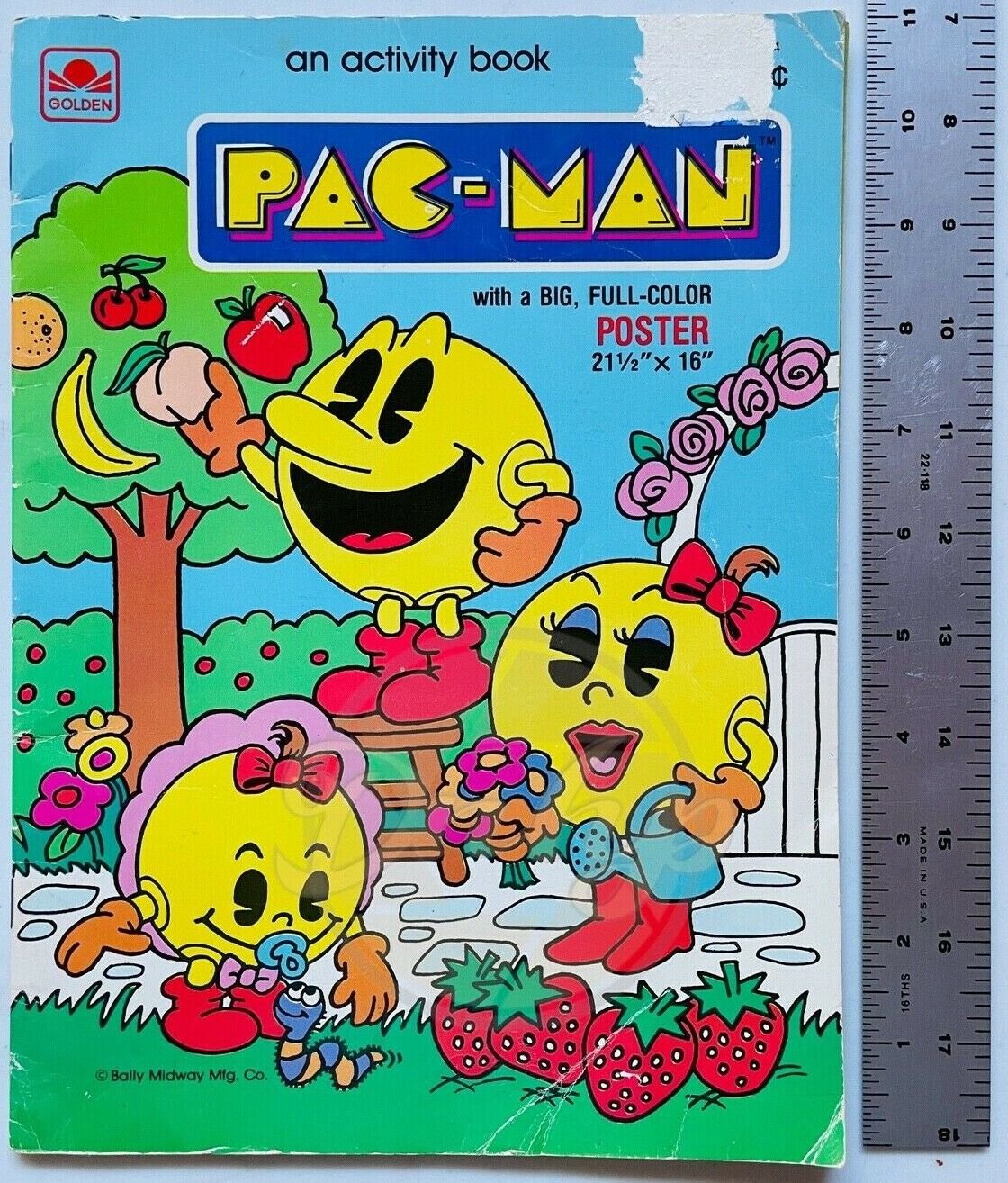 PAC MAN Golden Activity Book 21x16 Poster Bally Midway 1980s USA