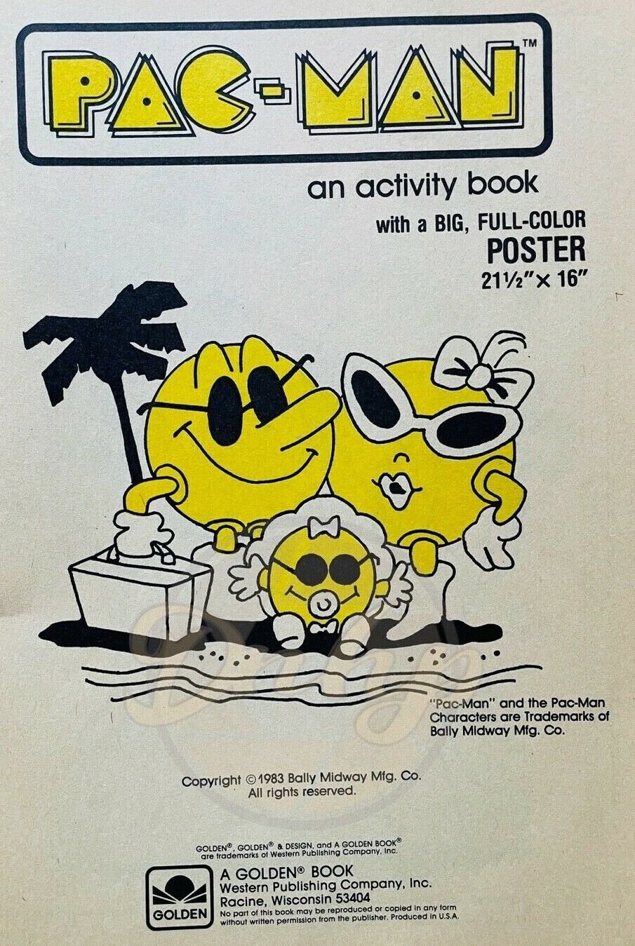 PAC MAN Golden Activity Book 21x16 Poster Bally Midway 1980s USA