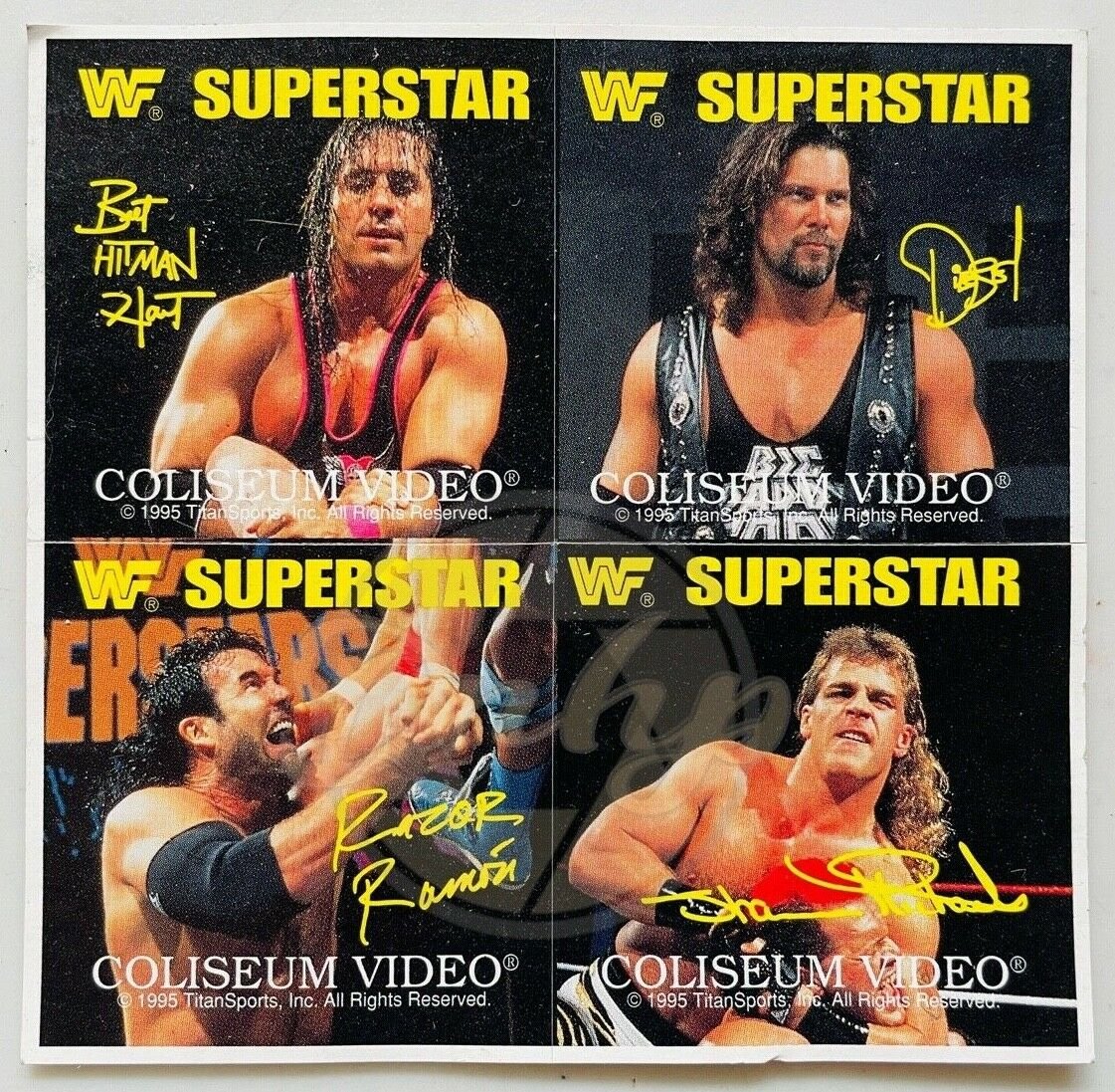 WWF SUPERSTARS Sticker Sheet Bret Hart Diesel Razor Ramon Shawn ...