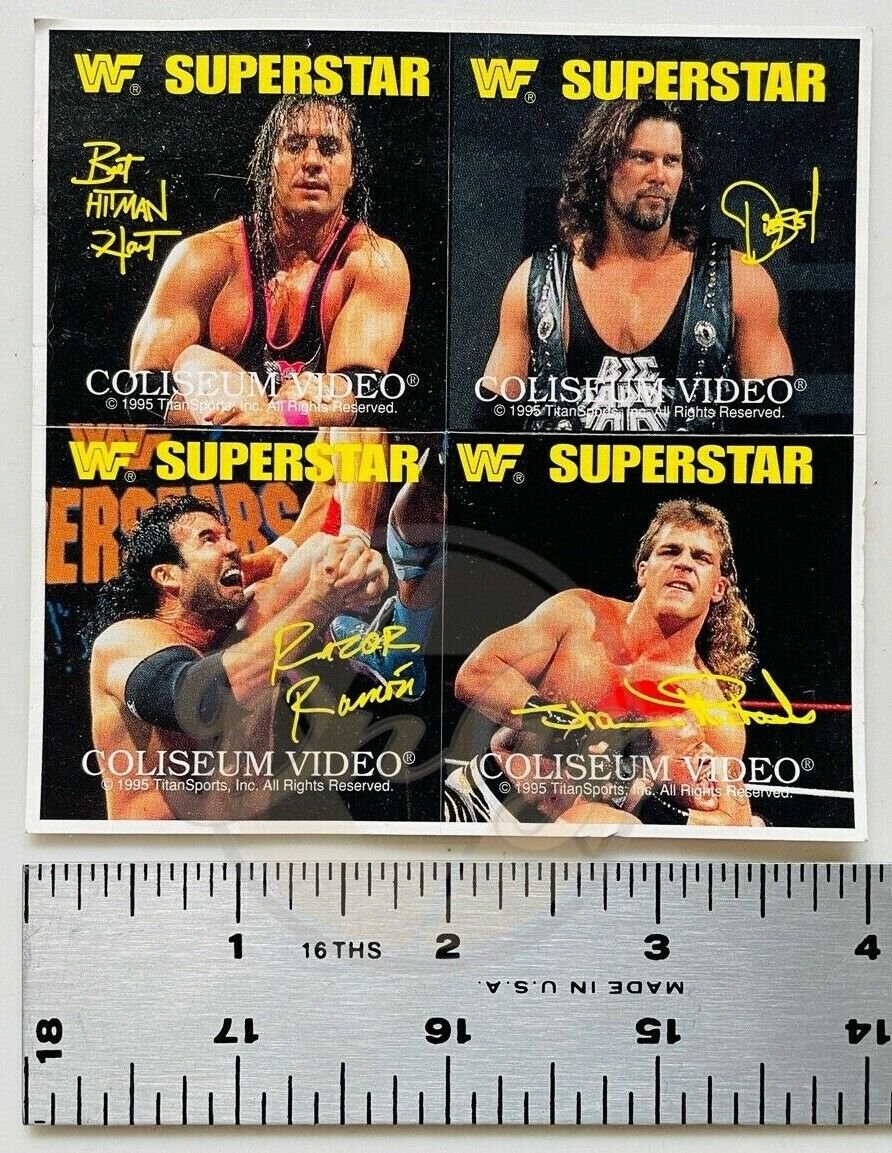 WWF SUPERSTARS Sticker Sheet Bret Hart Diesel Razor Ramon Shawn ...