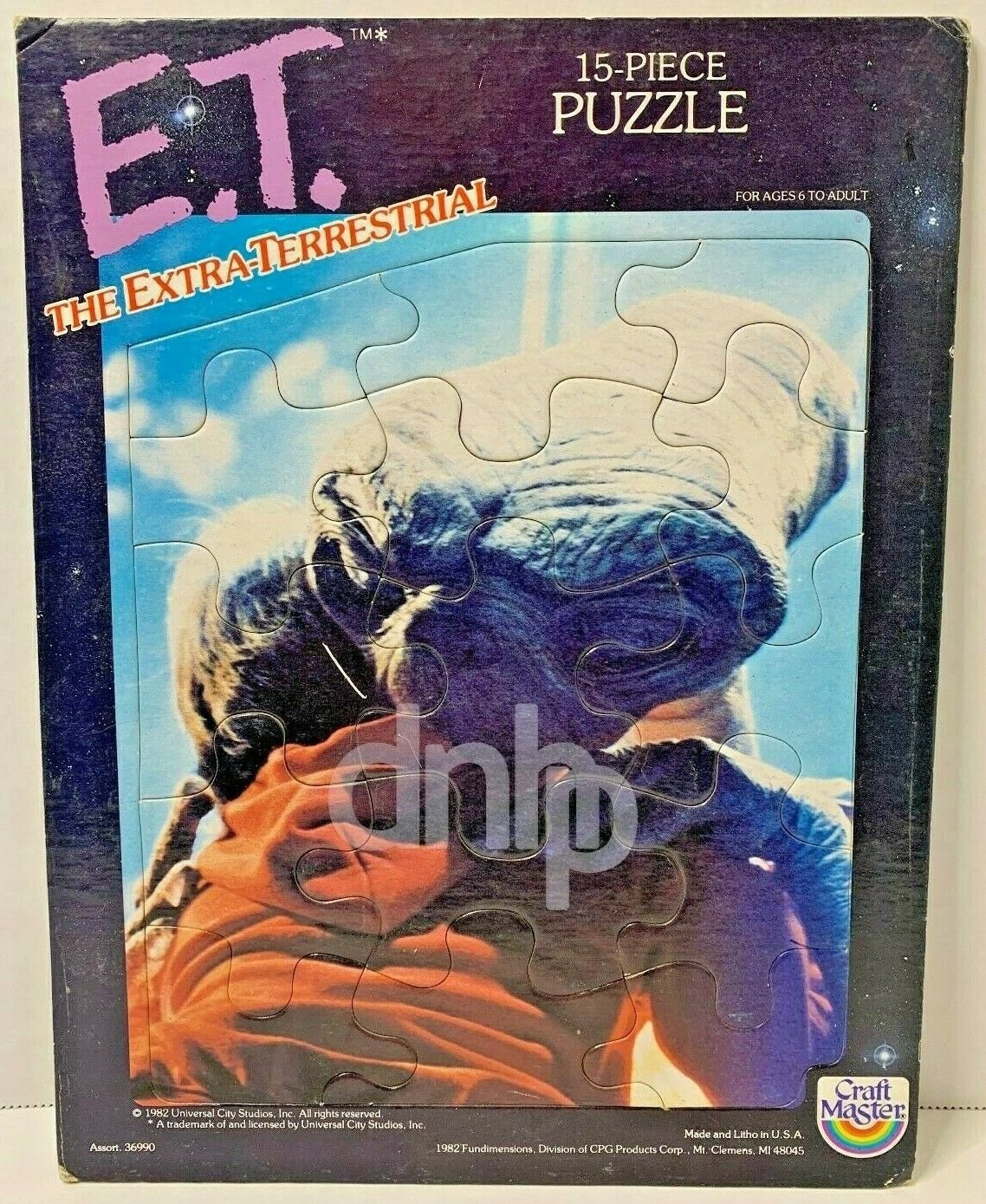 ET ELLIOTT Extra-Terrestrial Craft Master Puzzle 15 Large Pieces 1980s USA