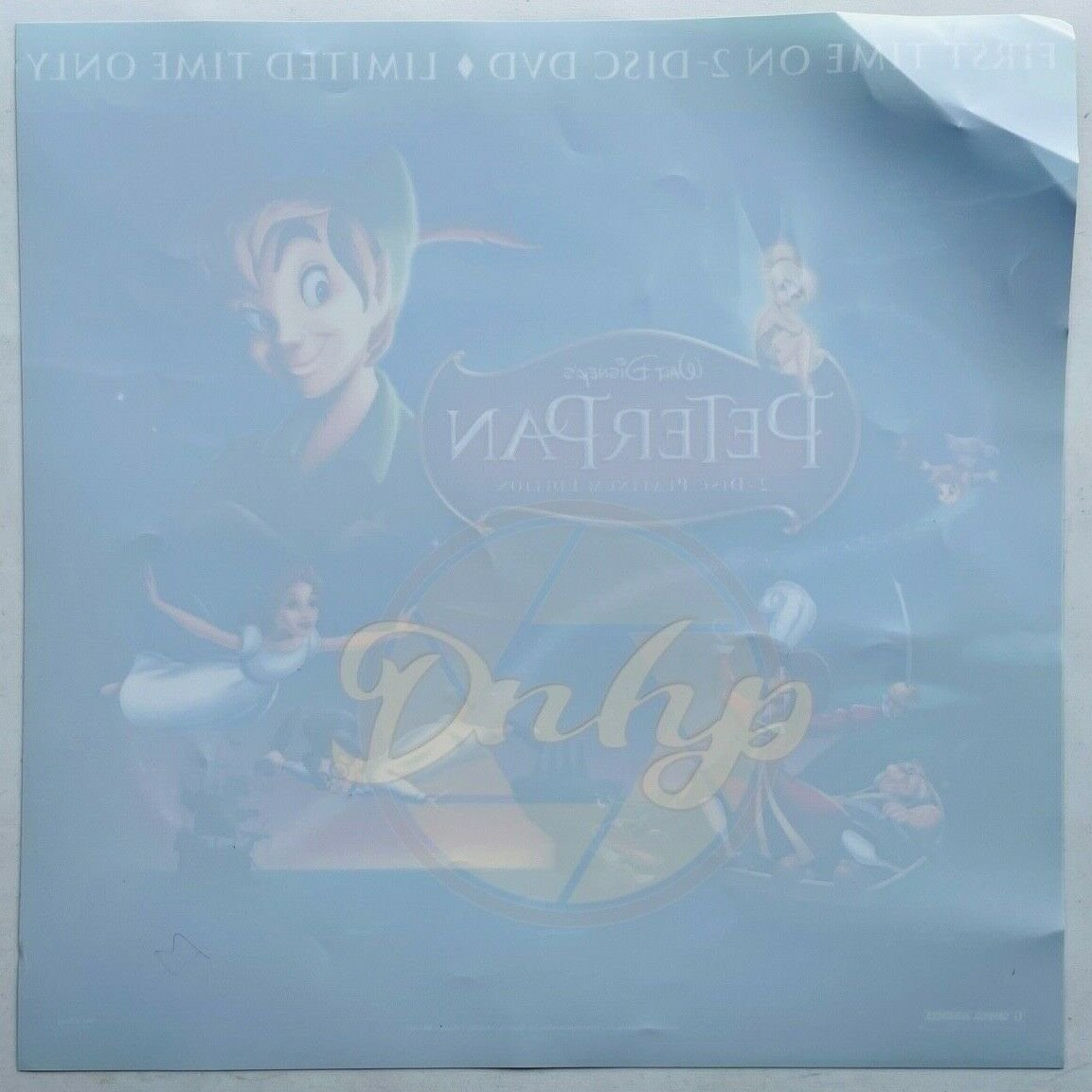 PETER PAN Borders In Store Window Ad 24x24 DVD Walt Disney 2007