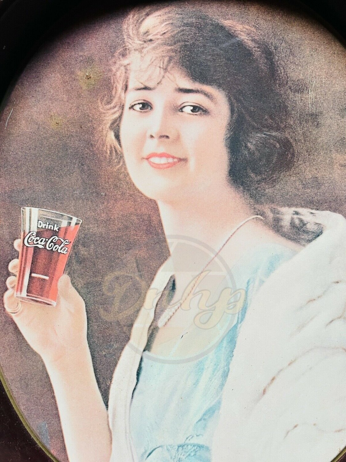 COCA-COLA Woman Advertisement Metal Serving Tray Made USA