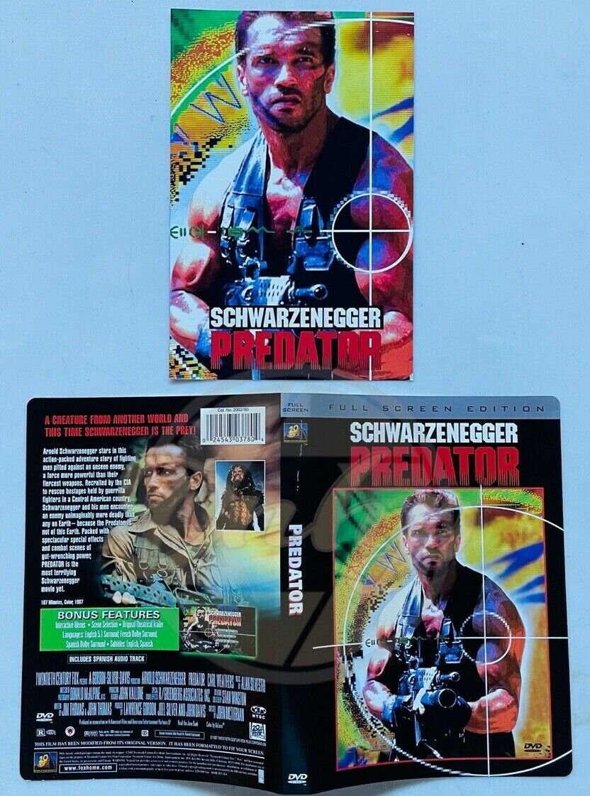 PREDATOR Arnold Schwarzenegger Cover Art Inner Slip DVD Region 1 No ...