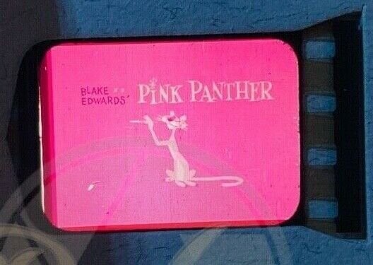 PINK PANTHER Title Card Theater Used 35mm Cell 2x2 Mounted USA 1978 PJ8