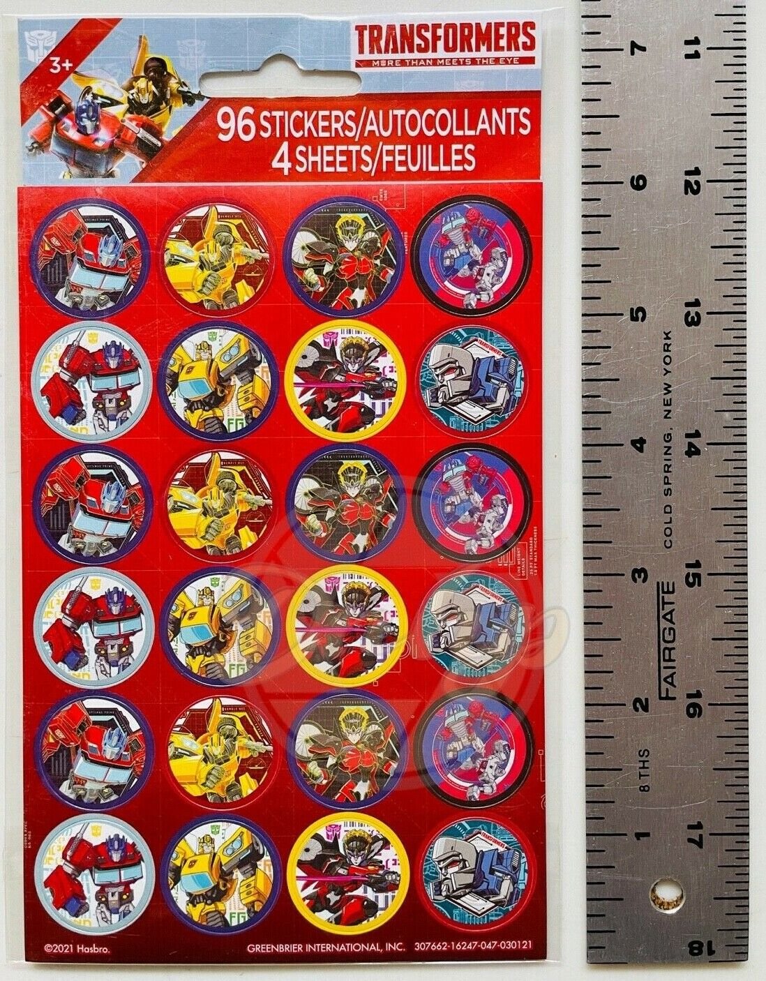 TRANSFORMERS Bumblebee Optimus Prime Megatron Hasbro 96 Stickers 4 Sheets