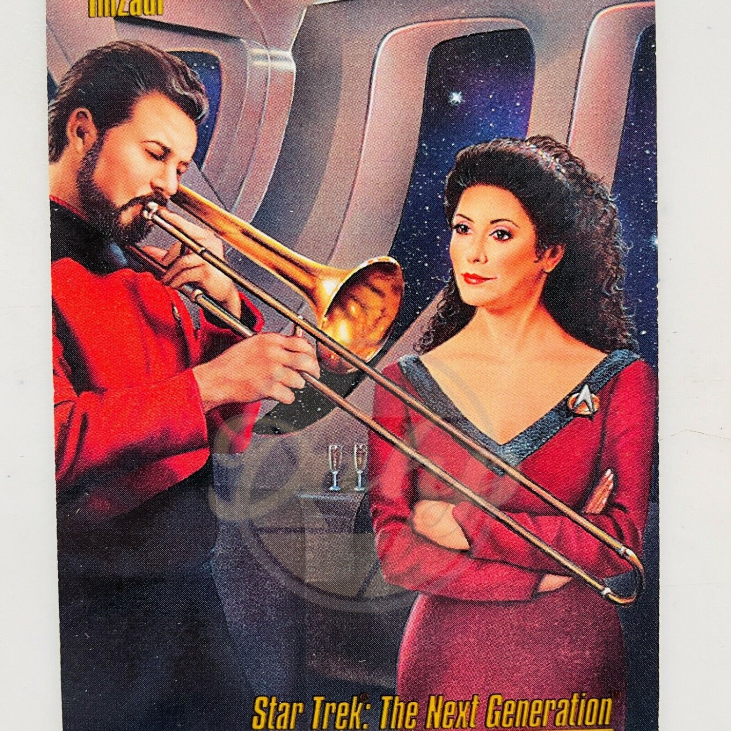 RIKER DEANNA TROI Star Trek TNG 50 Glossy Skybox Master Series Art Card ...