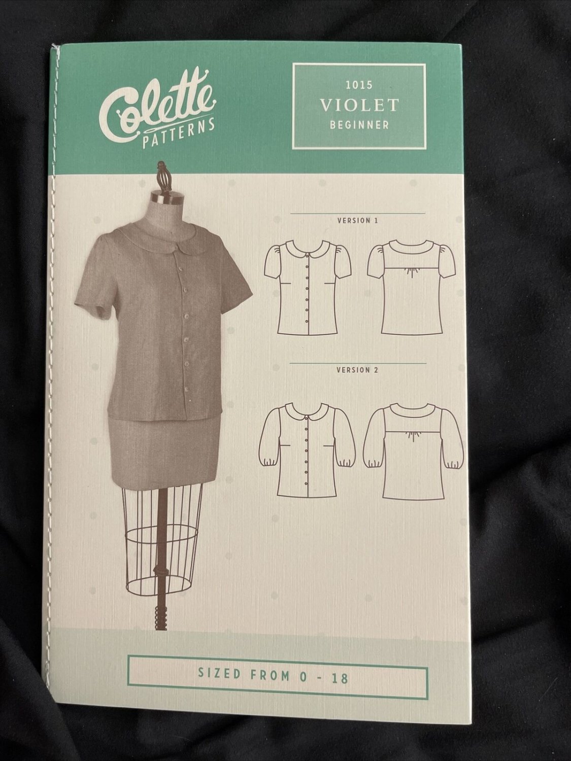 Colette Patterns No. 1015, Violet Button Front Shirt Sz 0-18 Beginner ...