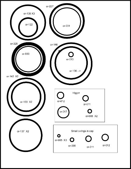 Duo-Fast MS 7664 Stapler O ring Rebuild Repair Kit
