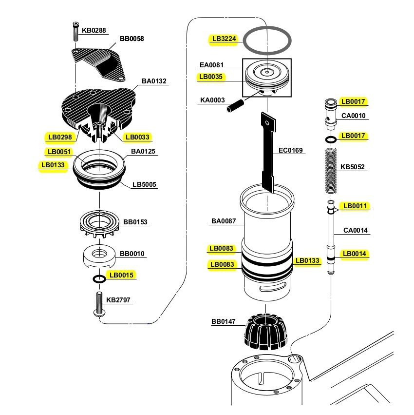 Senco Stapler m1 + m2 m3 sc1 O-ring + LB5005 Rebuild Kit Parts