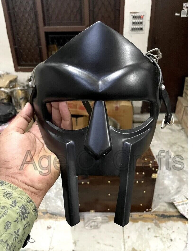 Medieval MF Doom Gladiator Mask Mad Villain Golden Finish Brass Face ...