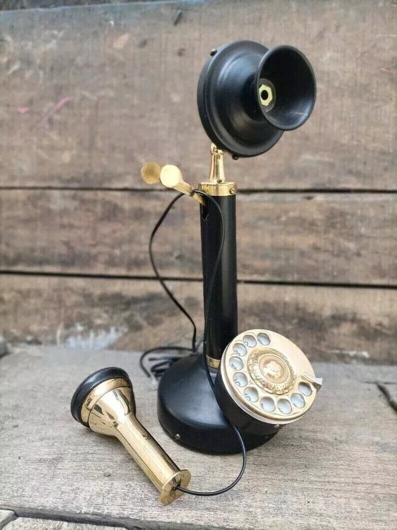 Antique ROTARY DIAL CANDLESTICK Telephone Vintage Working Landline ...