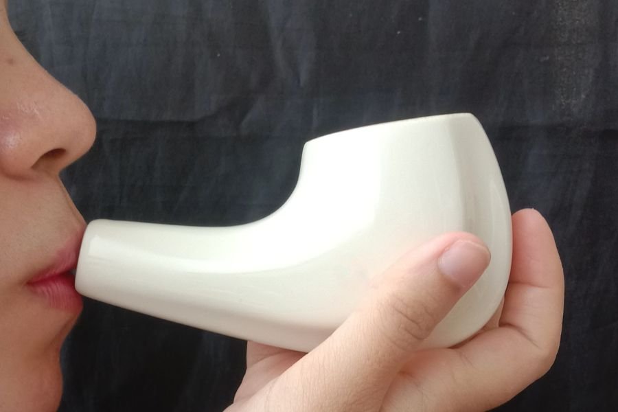 4 x Ceramic Salt Inhaler with Pink Himalayan Salt, Refillable, Control ...