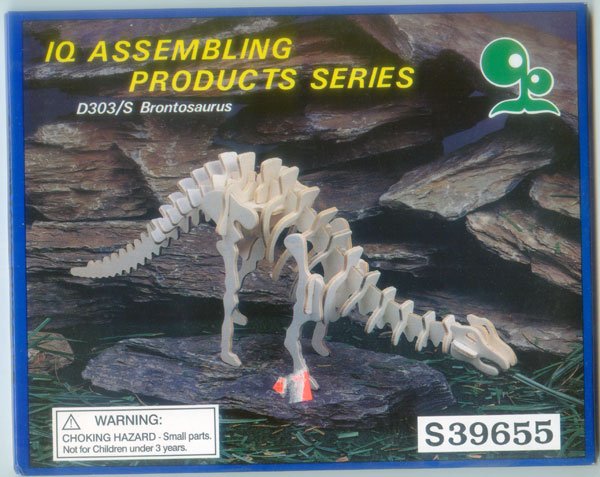 Brontosaurus Wooden Dinosaur Skeleton Craft Kit Wood Puzzle