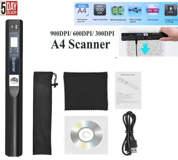Portable Photo Scanner Digital 900DPI Handyscan Wireless A4