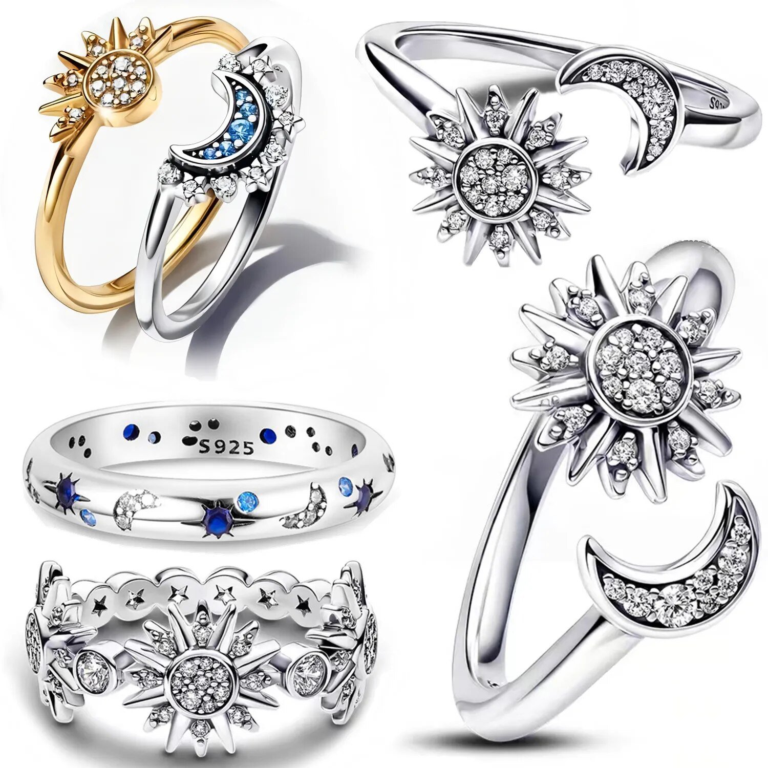 925 Sterling Silver Unique Lines Ring For Women Jewelry Finger Adjusta