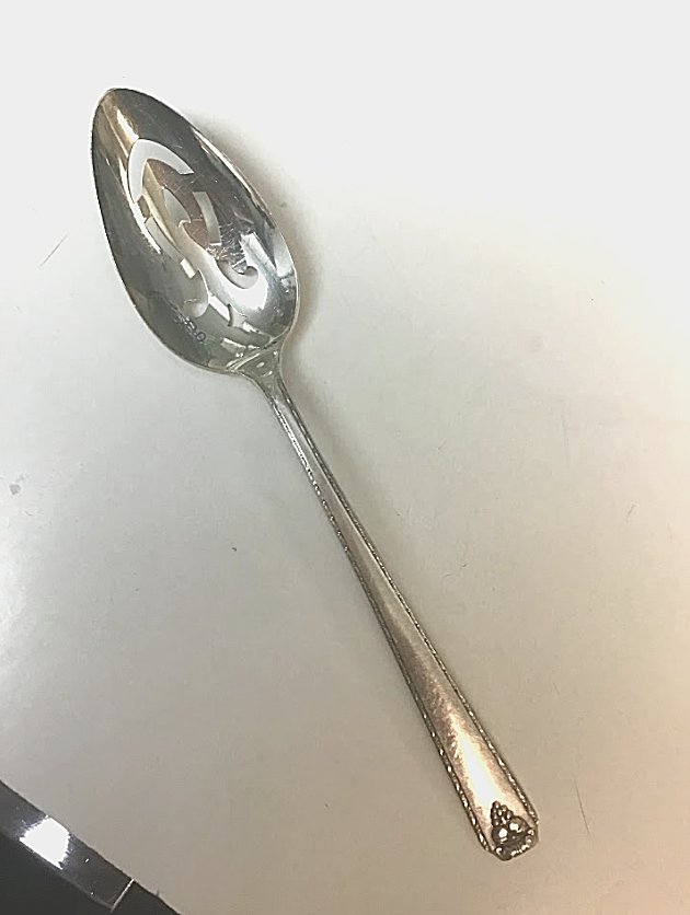 Vintage 1950's ONEIDA PRESTIGE Silver Plate Pierced Serving Spoon