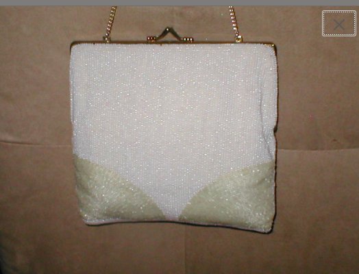 Vintage Ivory color Beaded Evening Bag Purse circa 1940 by WALBORG