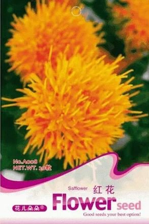 40 Seeds Safflower Carthamus Chinese Herbs Red Flower