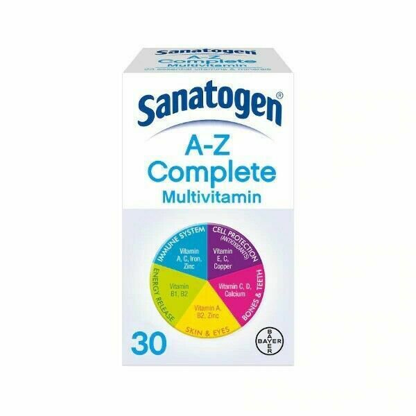 Sanatogen A-Z Complete Multivitamin Minerals Tablets 30s. Immune System ...