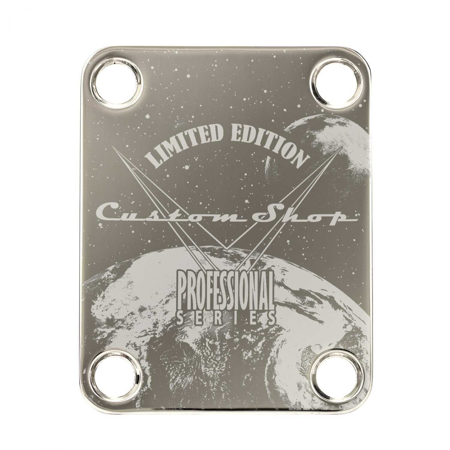 Engraved Guitar Joint/Heel Neck Plate, Nickel (Standard 4 Bolt) Prof ...