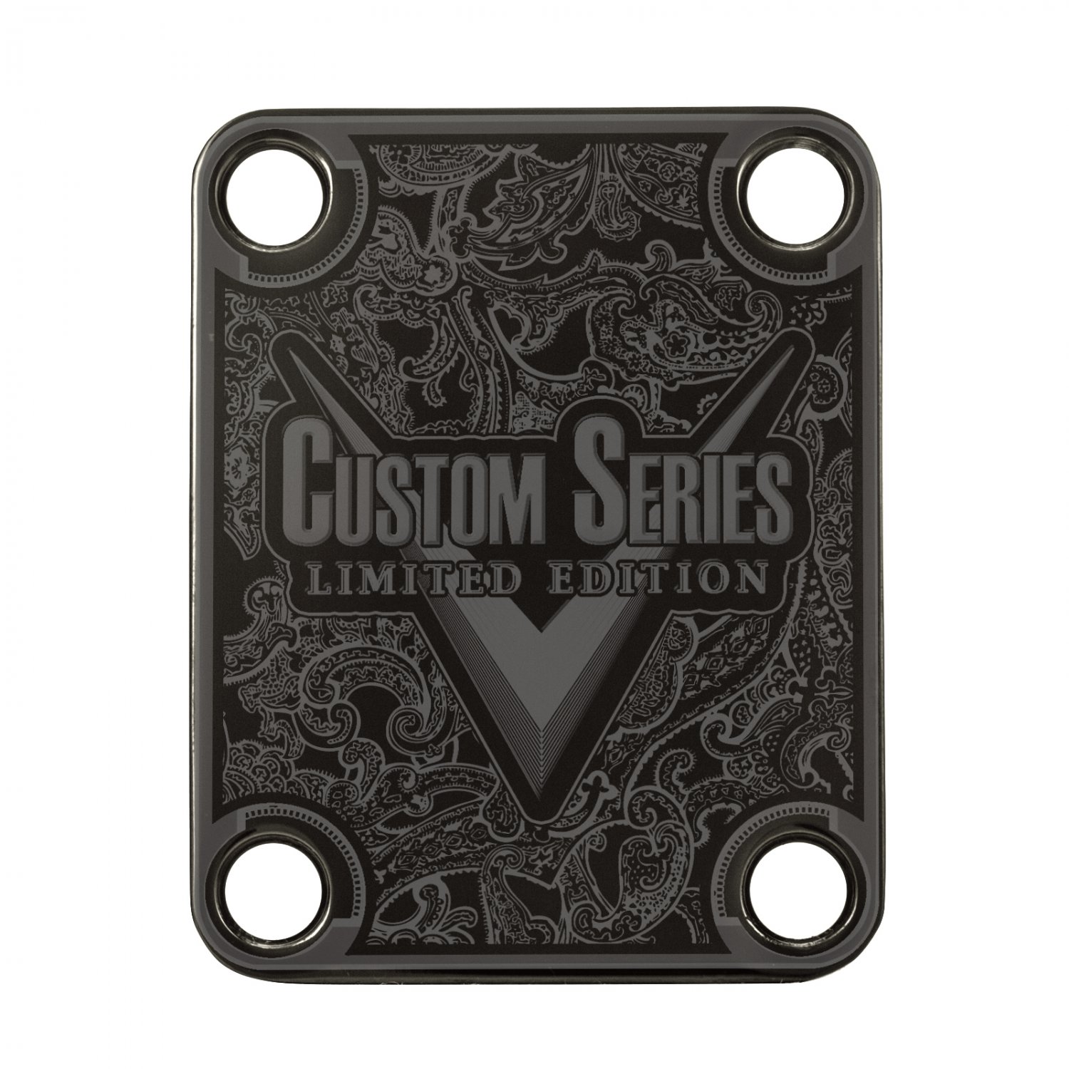 Engraved Guitar Joint/Heel Neck Plate, Black (Standard 4 Bolt) Paisley ...