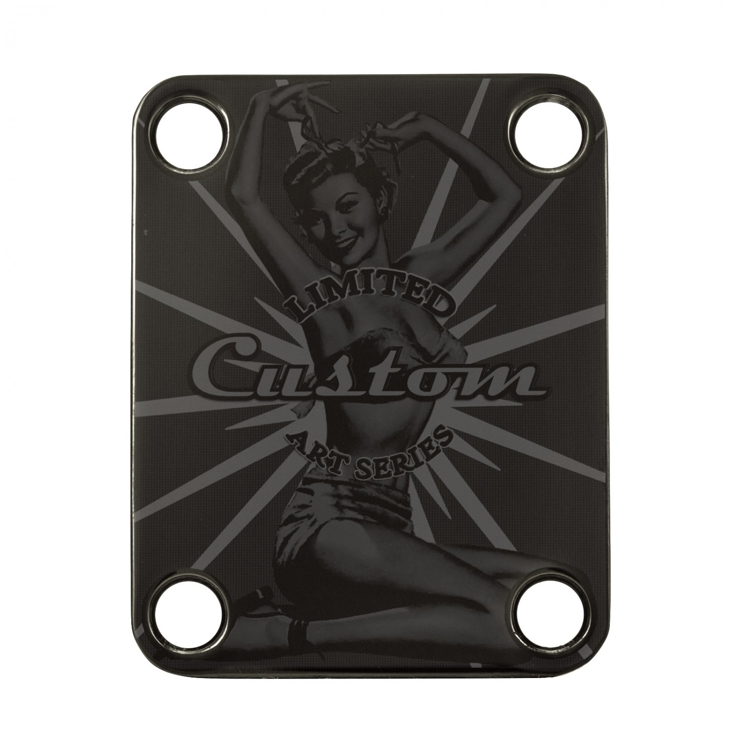 Engraved Guitar Joint/Heel Neck Plate, Black (Standard 4 Bolt) Custom ...