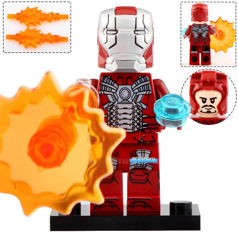 LEGO Compatible Marvel Superhero Iron Man (Mk 5 Football) Custom ...
