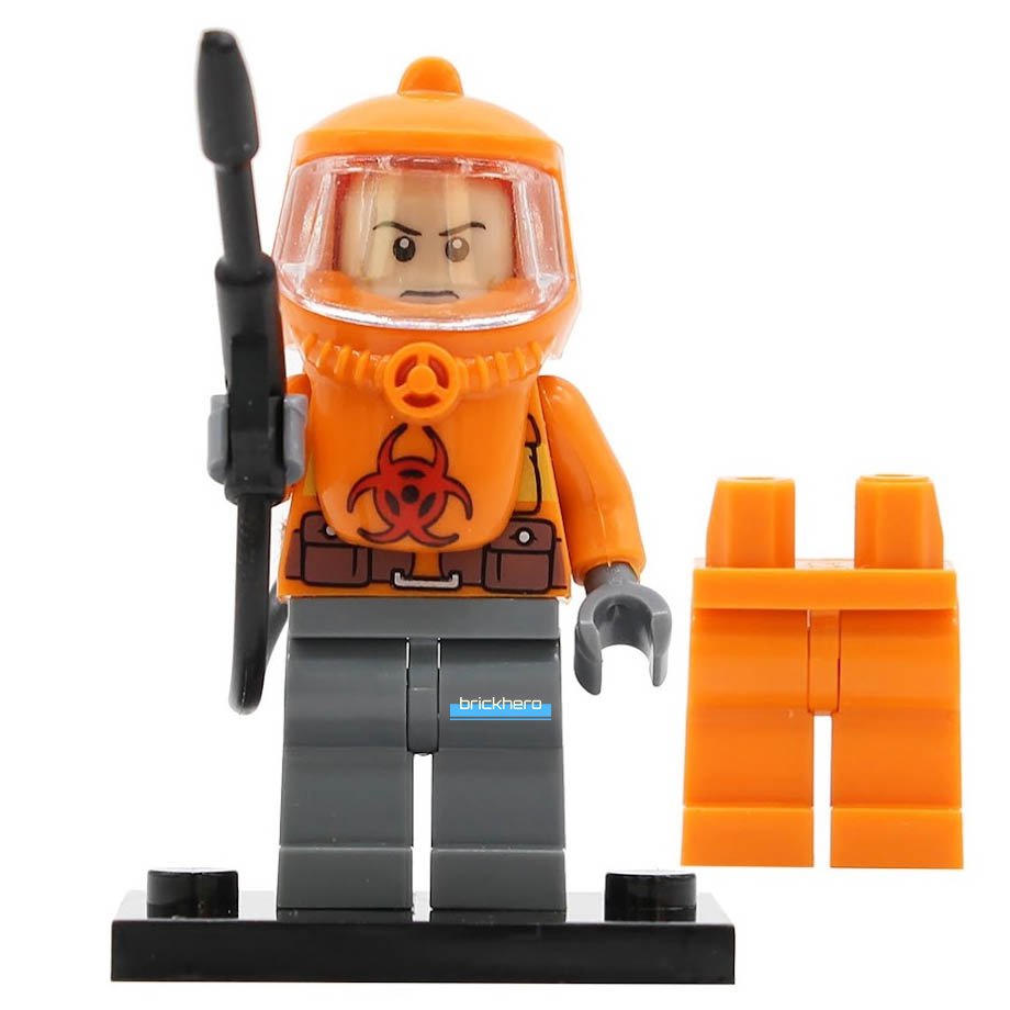 LEGO Compatible Hazmat Suit Radiation Suit Orange Serious Custom ...