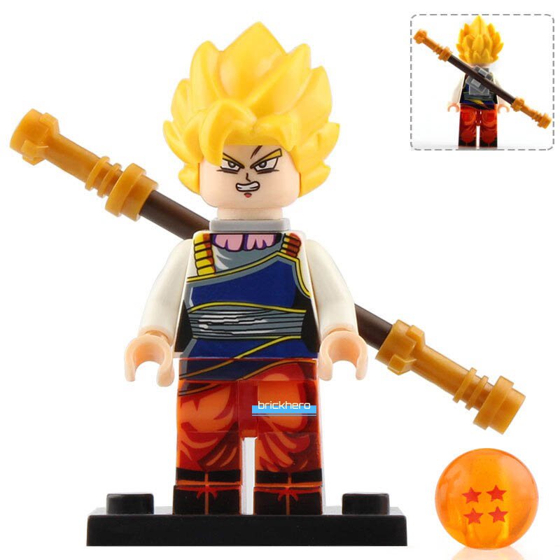 LEGO Compatible Dragon Ball Saiyan Goku Custom Printed Minifigure Brick ...