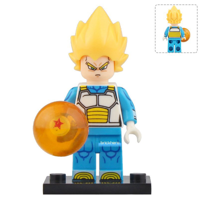 LEGO Compatible Dragon Ball Z Vegeta Custom Printed Minifigure Brick ...