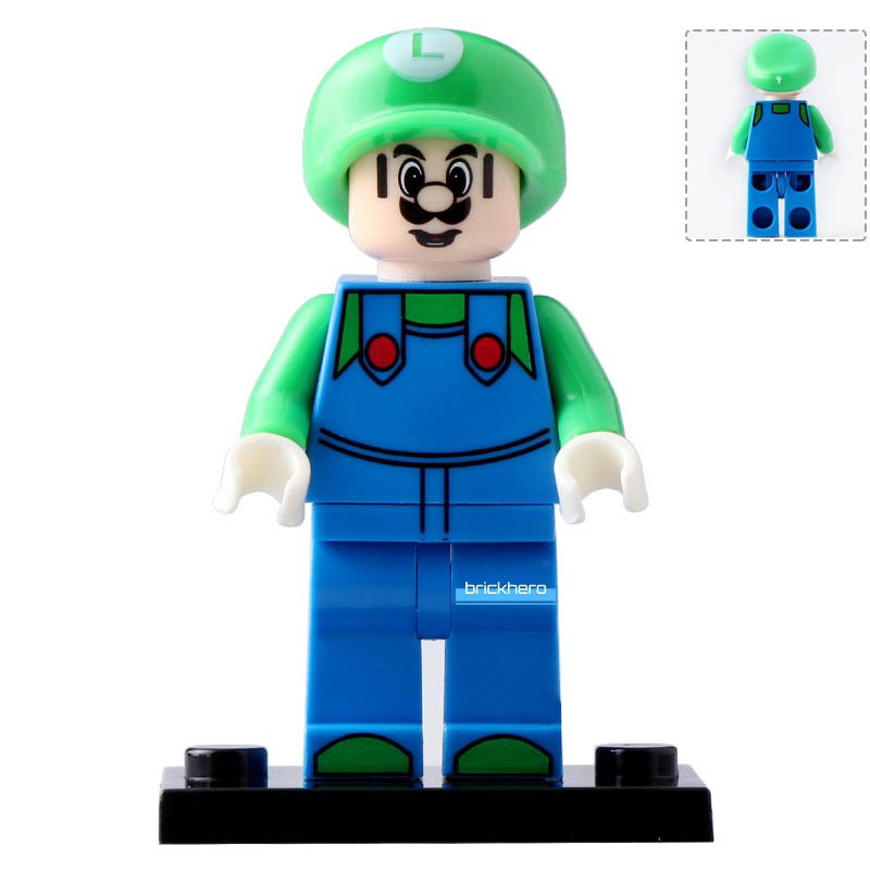 LEGO Compatible Super Mario Bros Luigi Custom Printed Minifigure Brick ...