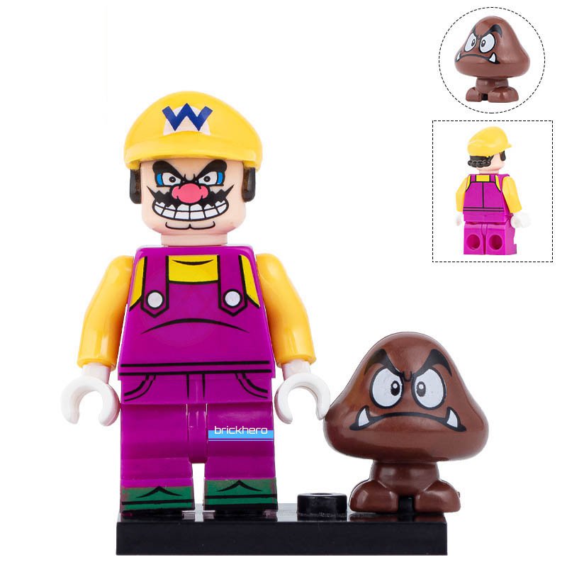 LEGO Compatible Super Mario Bros Wario with Goomba Custom Printed ...