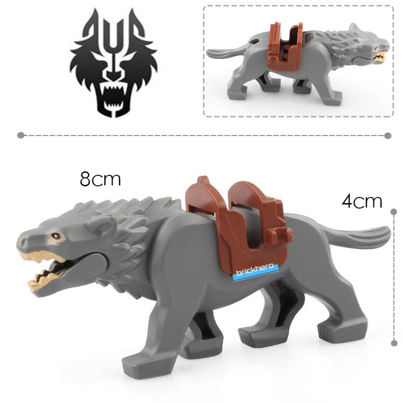 LEGO Compatible Lord of the Rings The Hobbit Grey Warg Wolf Custom ...