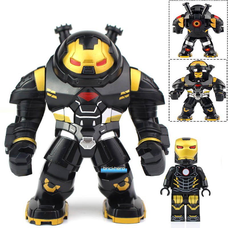 LEGO Compatible Marvel Superhero Hulkbuster (Black-Gold) Custom Printed ...