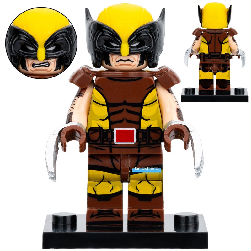 LEGO Compatible Marvel X-Men Superheroes Wolverine (Brown) Custom ...