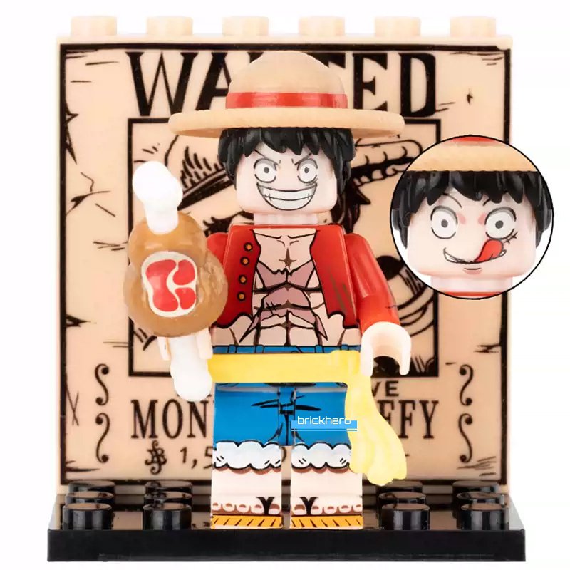 LEGO Compatible Anime One Piece Monkey D. Luffy Custom Printed ...