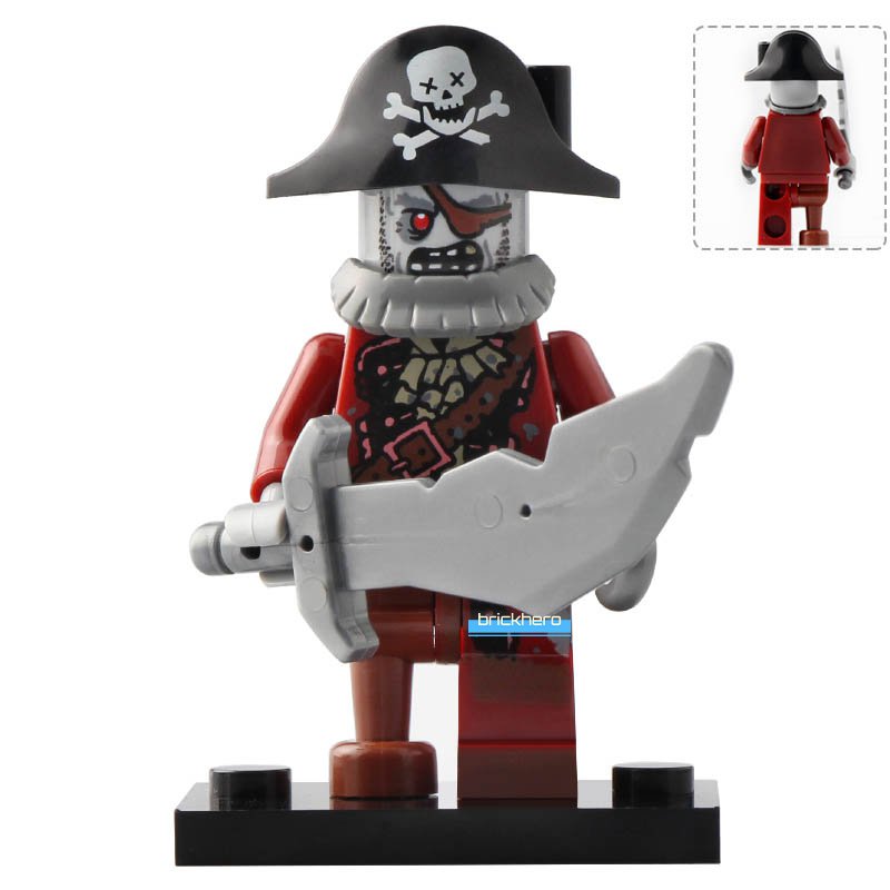 LEGO Compatible CMF Series 14 Zombie Pirate Captain Custom Printed ...